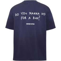Another Cotton Lab Wanna Go Washed T-Shirt - Gr&ouml;&szlig;e M - blau