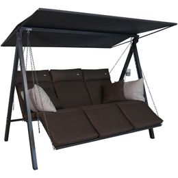Angerer Freizeitm&ouml;bel Hollywoodschaukel 'Lounge Smart' 3-Sitzer braun 210 x 160 x 145 cm
