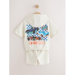 next Set: Sweatshirt und Shorts Jungen Gr&ouml;&szlig;e 86 blau / anthrazit / dunkelorange / wei&szlig;