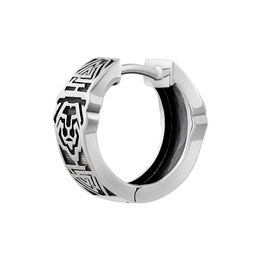 CAI Single Creole 925 Silber matt oxidiert Muster L&ouml;we