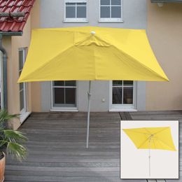 MCW Sonnenschirm Castellammare, Gartenschirm, 2x3m rechteckig neigbar, Polyester/Alu 4,5kg UV-Schutz 50+ ~ gelb