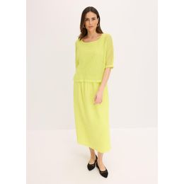 bonprix Kleid in 2 in 1 Optik, gelb, Gr.56/58 (3XL), elegantes Kleid in 2 in 1 Optik