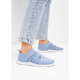 bonprix Barfu&szlig;schuhe mit flexibler Sohle, blau, Gr.37, Bequemer Barfu&szlig;-Sneaker, aus Vegan