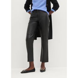 bonprix Lammnappa-Lederhose, schwarz, Gr.36, elegante Lederhose aus hochwertigem Lammnappa, mit Kniefutter, aus Nappaleder