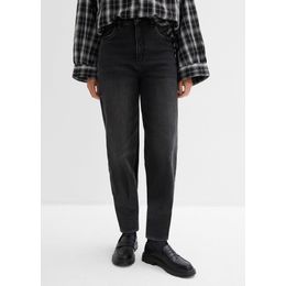 bonprix Barrel-Jeans High Waist Bio-Baumwolle, schwarz, Gr.54, Barrel Jeans im 5 Pocket Style, 98% Baumwolle (organic)