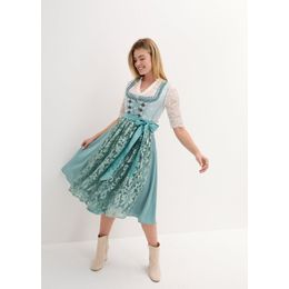 bonprix Dirndl mit Pailletten Sch&uuml;rze (2-tlg.Set), blau, Gr.46, Gl&auml;nzendes Dirndl mit Pailletten-Sch&uuml;rze und Schn&uuml;rung