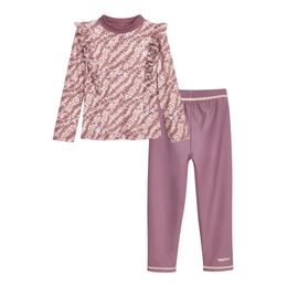 Playshoes Badeanzug M&auml;dchen Gr&ouml;&szlig;e 110/116 ecru / lila / mauve / dunkelorange