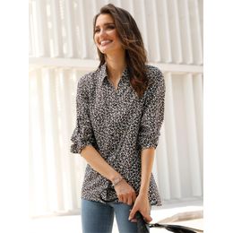 WITT Damen Longbluse im Leo-Dessin, sand-schwarz-bedruckt, Gr&ouml;&szlig;e 56