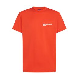 KARL LAGERFELD JEANS T-Shirt Herren Gr&ouml;&szlig;e L orangerot / wei&szlig;