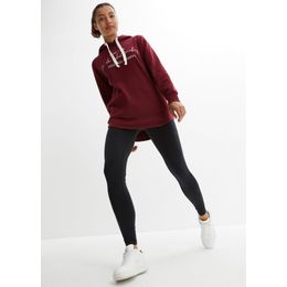 bonprix Jogginganzug mit Long-Sweatshirt und Leggings (2-teilig), rot, Gr.56/58 (3XL), Jogginganzug aus extra langem, innen weich angerautem Oversize-Sweatshirt und kn&ouml;chelfreier Leggings (2-teilig), aus Viskose