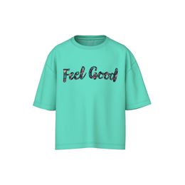 name it T-Shirt 'NKFVONAYA' M&auml;dchen Gr&ouml;&szlig;e 116 sand / marine / gr&uuml;n