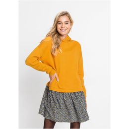 bonprix Sweatkleid in 2-in-1 Optik, orange, Gr.32/34 (XS), L&auml;ssiges Sweatkleid in 2-1 Optik mit Kapuze, 60% Baumwolle