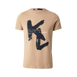 K by KARL LAGERFELD Karl Lagerfeld T-Shirt Herren Gr&ouml;&szlig;e L camel / schwarz / wei&szlig;