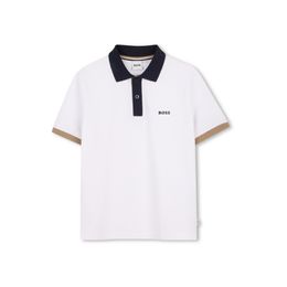 BOSS Poloshirt Jungen Gr&ouml;&szlig;e 128 navy / karamell / wei&szlig;