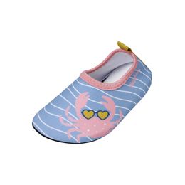 Playshoes Badeschuh 'Krebs' M&auml;dchen Gr&ouml;&szlig;e 28/29 taubenblau / senf / rosa