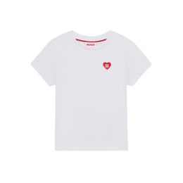 Hugo T-Shirt M&auml;dchen Gr&ouml;&szlig;e 128 rot / wei&szlig;