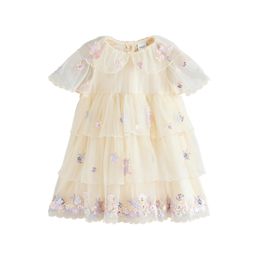 next Kleid M&auml;dchen Gr&ouml;&szlig;e 80 creme / pastelllila / pastellpink