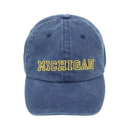 Pull&Bear Pull&bear Cap 'MICHIGAN' Damen Gr&ouml;&szlig;e 55/60 blue denim / gelb