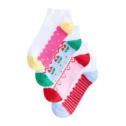 next Socks female size 36/41 Light blue / Rose / bright red / White
