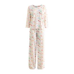 Cath Kidston Pyjama Damen Gr&ouml;&szlig;e S blau / gelb / rot / wei&szlig; Winterkleid