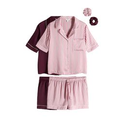 The Set Shorty Damen Gr&ouml;&szlig;e L pink / bordeaux / wei&szlig; Winterkleid