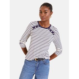 Lipsy Shirt Damen Gr&ouml;&szlig;e L violettblau / wei&szlig;