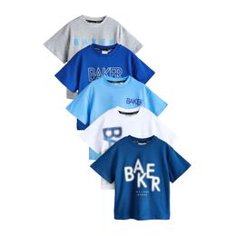 Baker By Ted Baker T-Shirt Jungen Gr&ouml;&szlig;e 128 kobaltblau / azur / enzian / graumeliert / wei&szlig;
