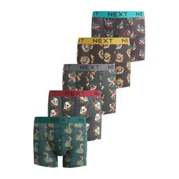 next Boxershorts Herren Gr&ouml;&szlig;e L senf / dunkelgrau / dunkelrot / schwarz