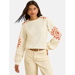 Love & Roses Sweatshirt Damen Gr&ouml;&szlig;e S creme / gold / pink / rot
