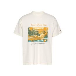 Tommy Jeans T-Shirt 'BEACH CLUB' Herren Gr&ouml;&szlig;e M aqua / gr&uuml;n / orange / wei&szlig;