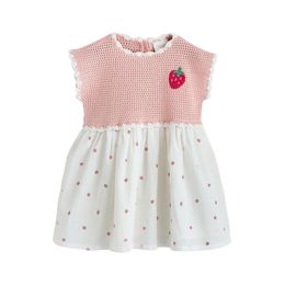 Next Kleid M&auml;dchen Gr&ouml;&szlig;e 92 gr&uuml;n / rosa / rot / wei&szlig;