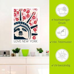 Wandbild Artland, B:90cm H:120cmfarbe bild(er): rot, Vinyl, Wohnzimmer, Bilder, "Love New York", als Alubild, Leinwandbild, Poster, Wandaufkleber in