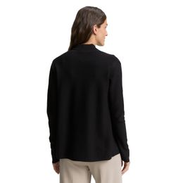 Tom Tailor Damen Cardigan, schwarz, Gr. S, unifarben, Strick, Obermaterial: 100% Baumwolle, Strickjacken, mit feiner Struktur