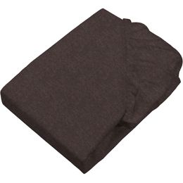 Bettlaken SETEX, B:90cm L:200cm, braun, Feinbiber, Obermaterial: 90% Baumwolle, 10% Polyester, Bettlaken, "Feinbiber Melange Spannbetttuch",