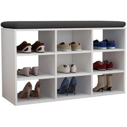 Schuhregal Vcm, B:80cm T:30cm, wei&szlig;, Flur, Regale, "Holz Regal Schuhschrank Schuhregal Hinsol XS"