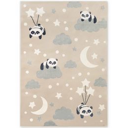 Kinderteppich Hanse Home, B:120cm H:10mm L:170cm, beige, Polypropylen, Teppiche, "Dreamy Panda", Pflegeleicht, Weich, Kinderzimmer, Spielteppich,
