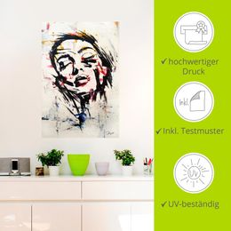 Wandbild Artland, B:80cm H:120cmfarbe bild(er): schwarz, Vinyl, Wohnzimmer, Bilder, "Eine tr&auml;umende Frau", als Alubild, Leinwandbild, Poster,
