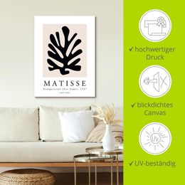 Wandbild Artland, B:60cm H:80cmfarbe bild(er): schwarz, Leinwand, Wohnzimmer, Bilder, "Matisse Komposition - cut-out schwarz", als Alubild,
