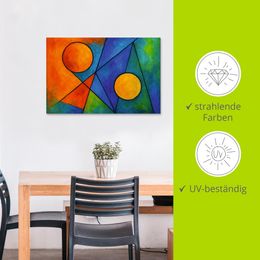 Wandbild Artland, B:120cm H:80cm, bunt, Alu Dibond, Wohnzimmer, Bilder, "Farbkomposition im Gleichgewicht", als Alubild, Leinwandbild, Poster,