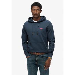 Superdry Herren Kapuzensweatshirt "Essential Logo Hoodie Hb", blau, Gr. M, unifarben, Sweatware, Obermaterial: 100% Seide, Sweatshirts,