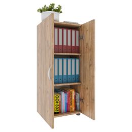 Aktenschrank Vcm, B:49cm T:34cm, braun, Obermaterial: 100% Holz Wood., B&uuml;ro, Schr&auml;nke, "B&uuml;roschrank B&uuml;cher Ordner Aktenschrank Ulas 3fach"