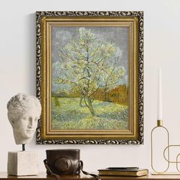 Bilderwelten Bild mit Barockrahmen Antik originell modern Barock gr&uuml;n - Vincent van Gogh - Pfirsichbaum rosa - edle Optik Wohnzimmer Schlafzimmer
