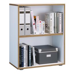 B&uuml;cherregal Vcm, B:60cm T:33cm, wei&szlig;, Wohnzimmer, Regale, "Holz B&uuml;ro Regal B&uuml;cher Ordner Aktenregal Salia 2f"