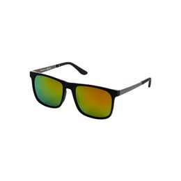 MAN'S WORLD Sonnenbrille MAN'S WORLD, Herren, schwarz matt, verspiegelt, Sonnenbrillen Sonnenbrille, sportlich-modischer Stil, rechteckige Vollrandfassung, schwarz matt