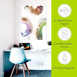 Wandbild Artland, B:90cm H:120cm, bunt, Papier, Wohnzimmer, Bilder, "Die Kreise eines Lebens", als Alubild, Leinwandbild, Poster, Wandaufkleber in
