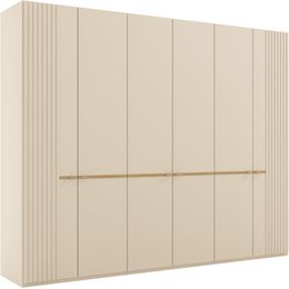 Musterring Kleiderschrank "Isabelle", Champagner-Dekor, B/H/T: 295,2cm x 236cm x 58cm, T&uuml;ren: 6 Stk. Lamellen im Korpus-Farbton, beige,