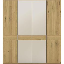 Kleiderschrank Musterring, B:200cm H:216cm, braun, Schlafzimmer, Schr&auml;nke, "Savona, Kleiderschrank, Schrank, Garderobe, teilmassiv Eiche", T&uuml;ren in