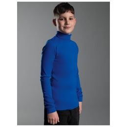 TRIGEMA Jungen Rollkragenshirt "TRIGEMA Langarm Ski- und Sport-Rollkragenpullover", blau, Basic, Gr. 128, 100% Baumwolle (Bio-Baumwolle kbA), Shirts
