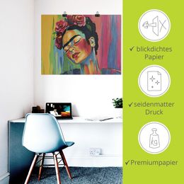 Wandbild Artland, B:120cm H:90cm, bunt, Papier, Wohnzimmer, Bilder, "Garden of Reflection, Buntes M&auml;dchen", als Alubild, Leinwandbild, Poster,
