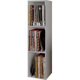 Media-Regal Vcm, B:34cm T:30cm, grau, Regale, "Holz Schallplatten LP Stand Regal Platto 3fach"